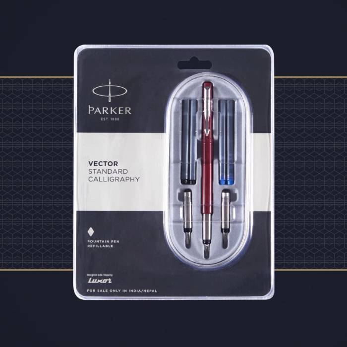 Parker Vector Standard Calligraphy CT Fountain Pen Red Body - IMPERIAL ...